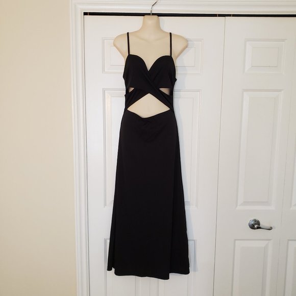 Alofa | Dresses | Black Midriff Sweetheart Halter Dress Size Small ...